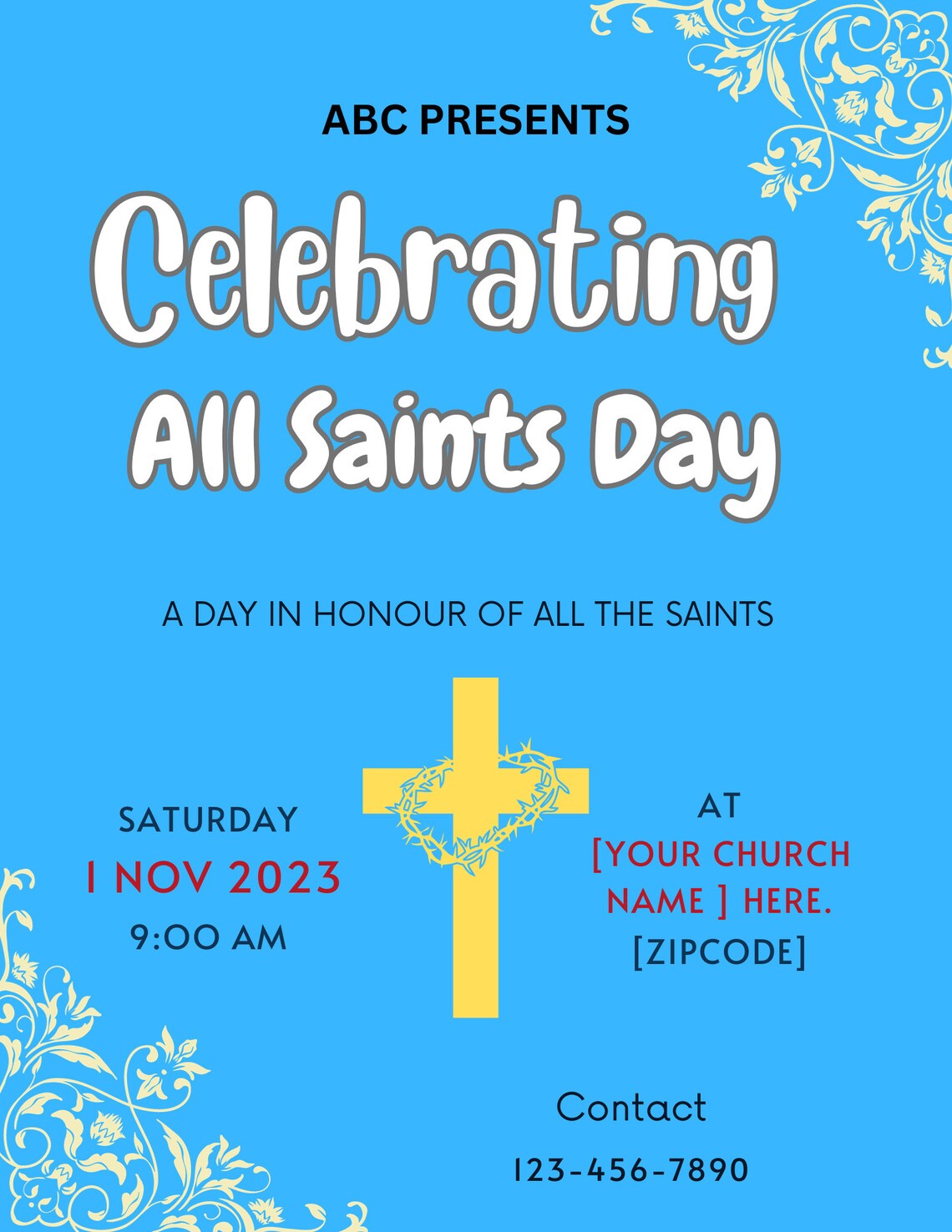 Editable Saints Day Celebration, Saints Day Template, Customized Saint ...