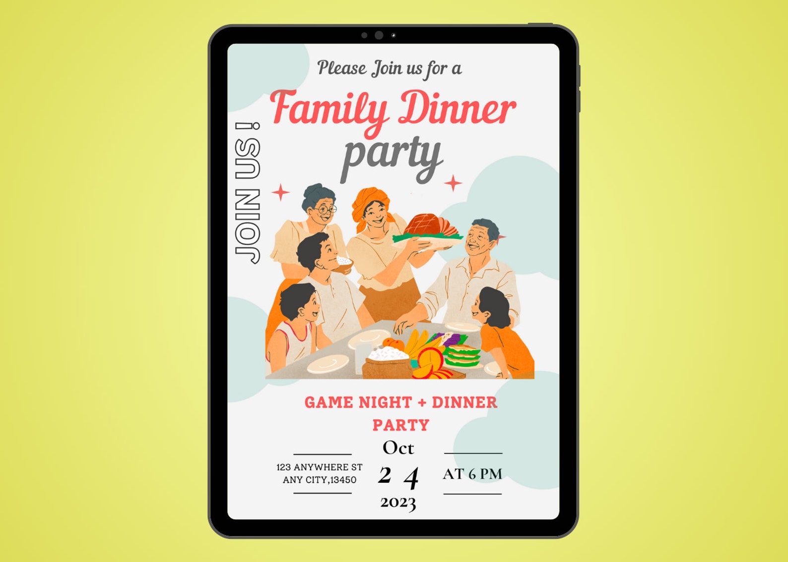 Family Gathering Invitation, Family Gathering Canva Invitation Template ...