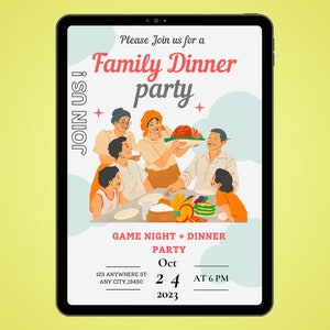 Family Gathering Invitation, Family Gathering Canva Invitation Template ...