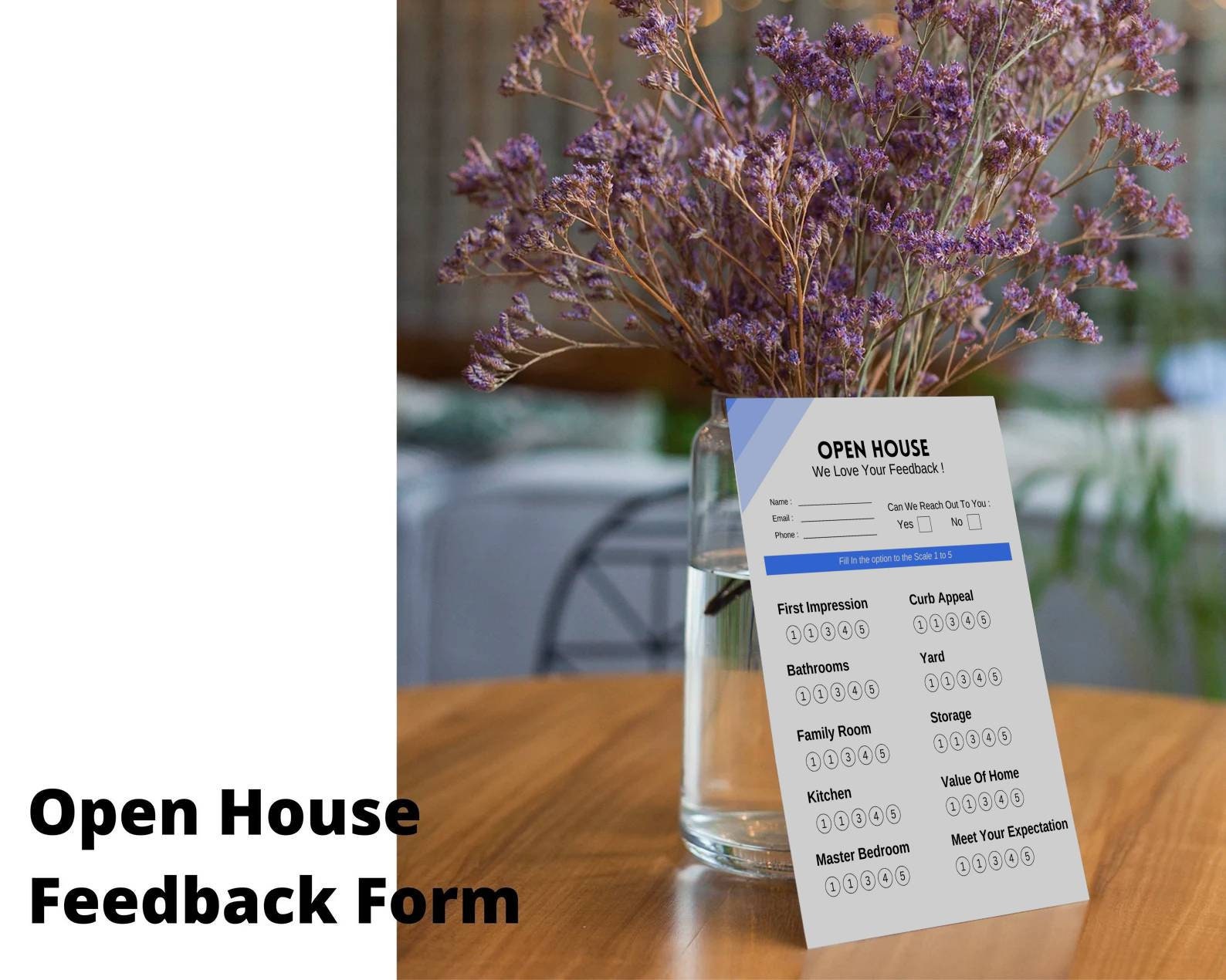 Open House Feedback Form Editable Canva Template Real Estate - Etsy