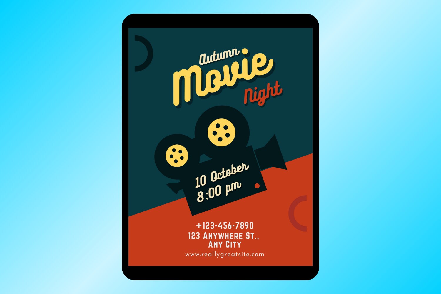 Editable Movie Night Template, Boys Movie Night, Autumn Movie Night ...