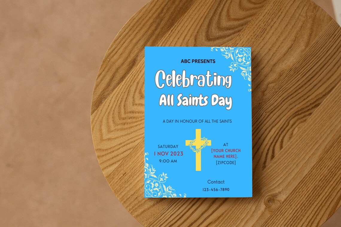 Editable Saints Day Celebration, Saints Day Template, Customized Saint ...