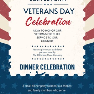 Editable Veterans Day Canva Template, Celebrate Veterans Day, 5x7 ...