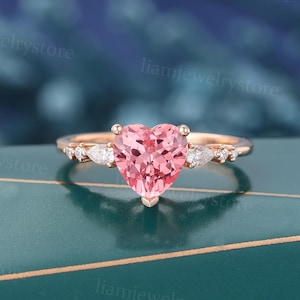 tiny pink heart ring