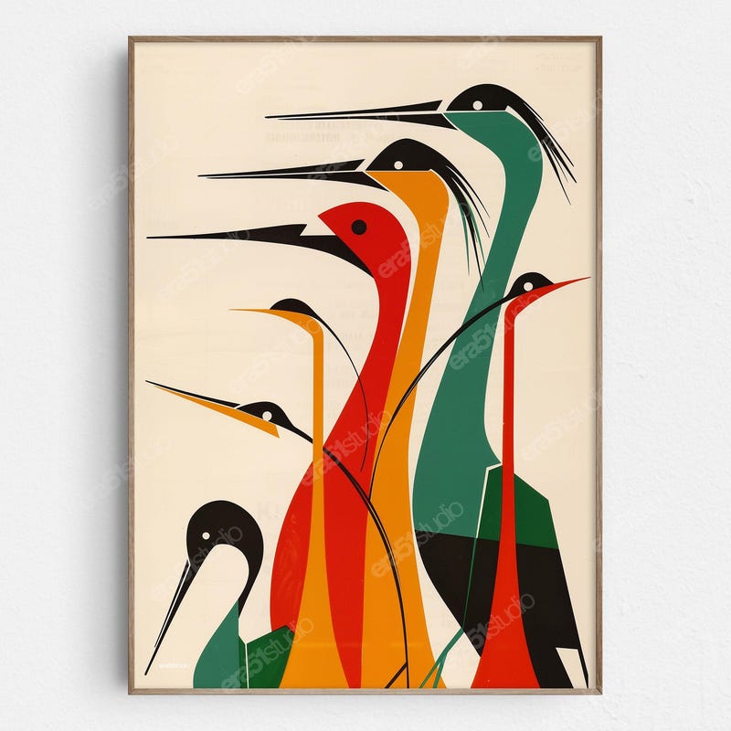 Modern Bird Art - Etsy