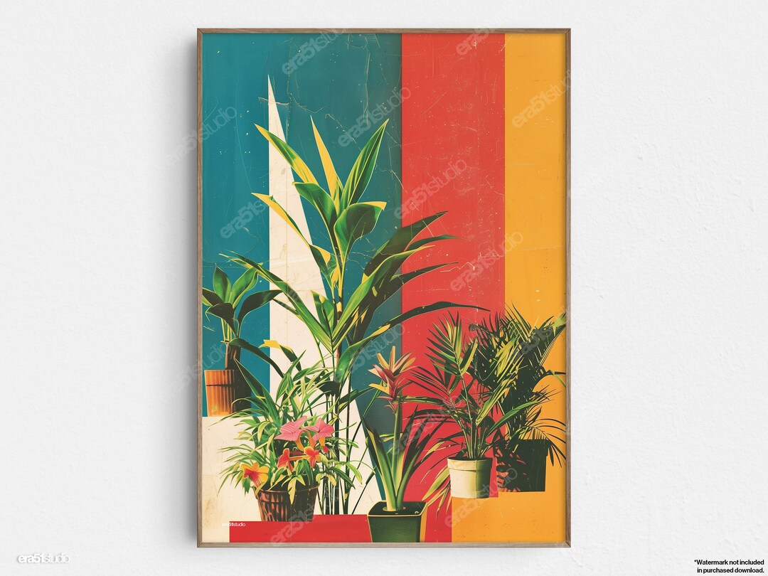Tropical Geometry - Original Mid-century Modern Minimalist Wall Art ...
