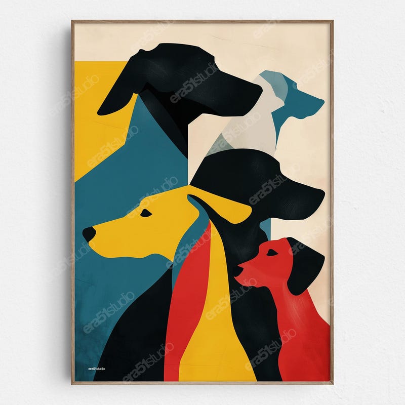 Mid Century Dog Art - Etsy