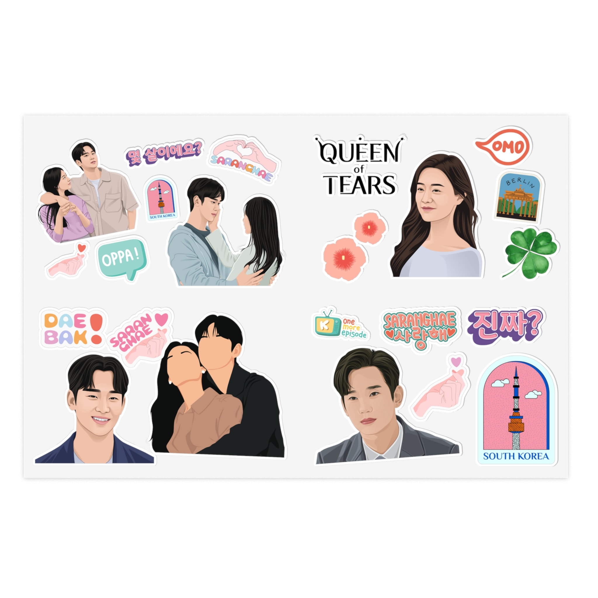 Queen of Tears Sticker Sheet | Kdrama Stickers | Kdrama Prints | Korea ...