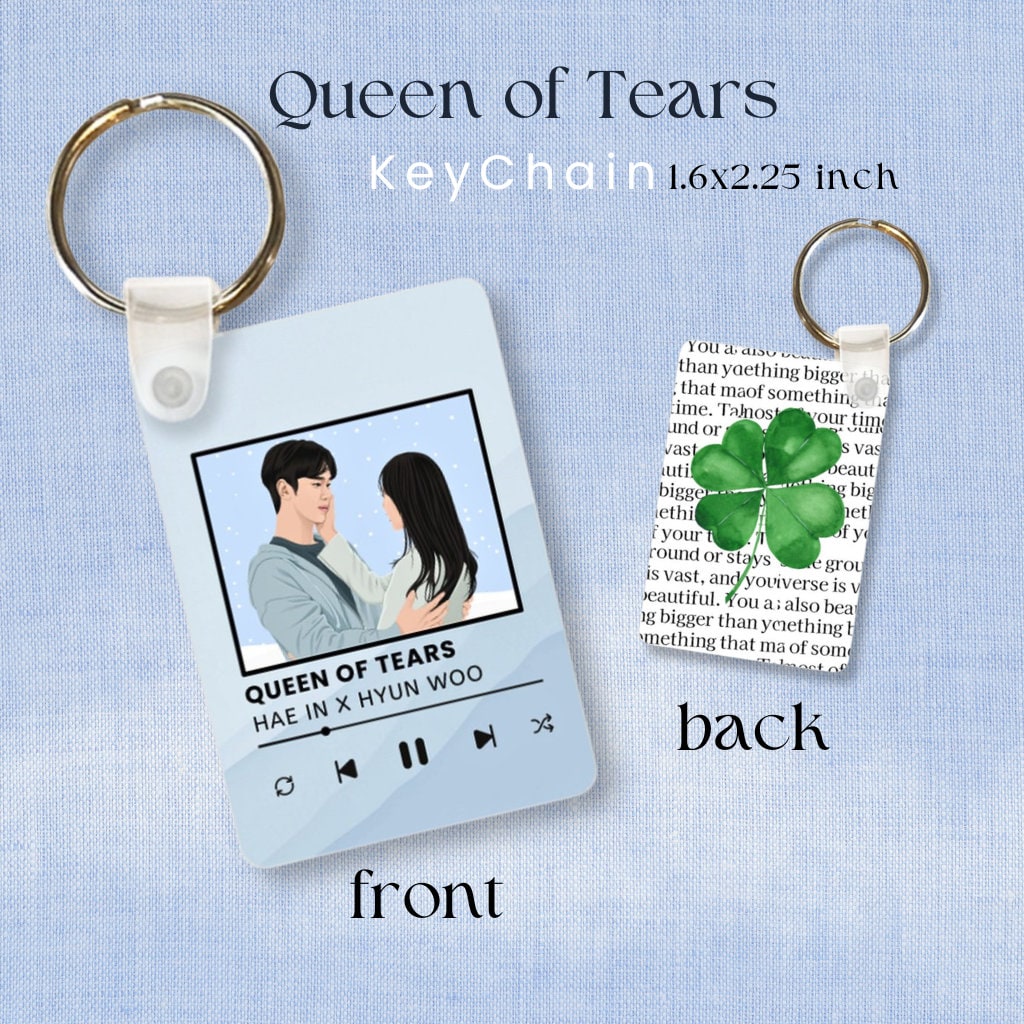 Queen of Tears 4 Leaf Clover Metal Keychain - Etsy