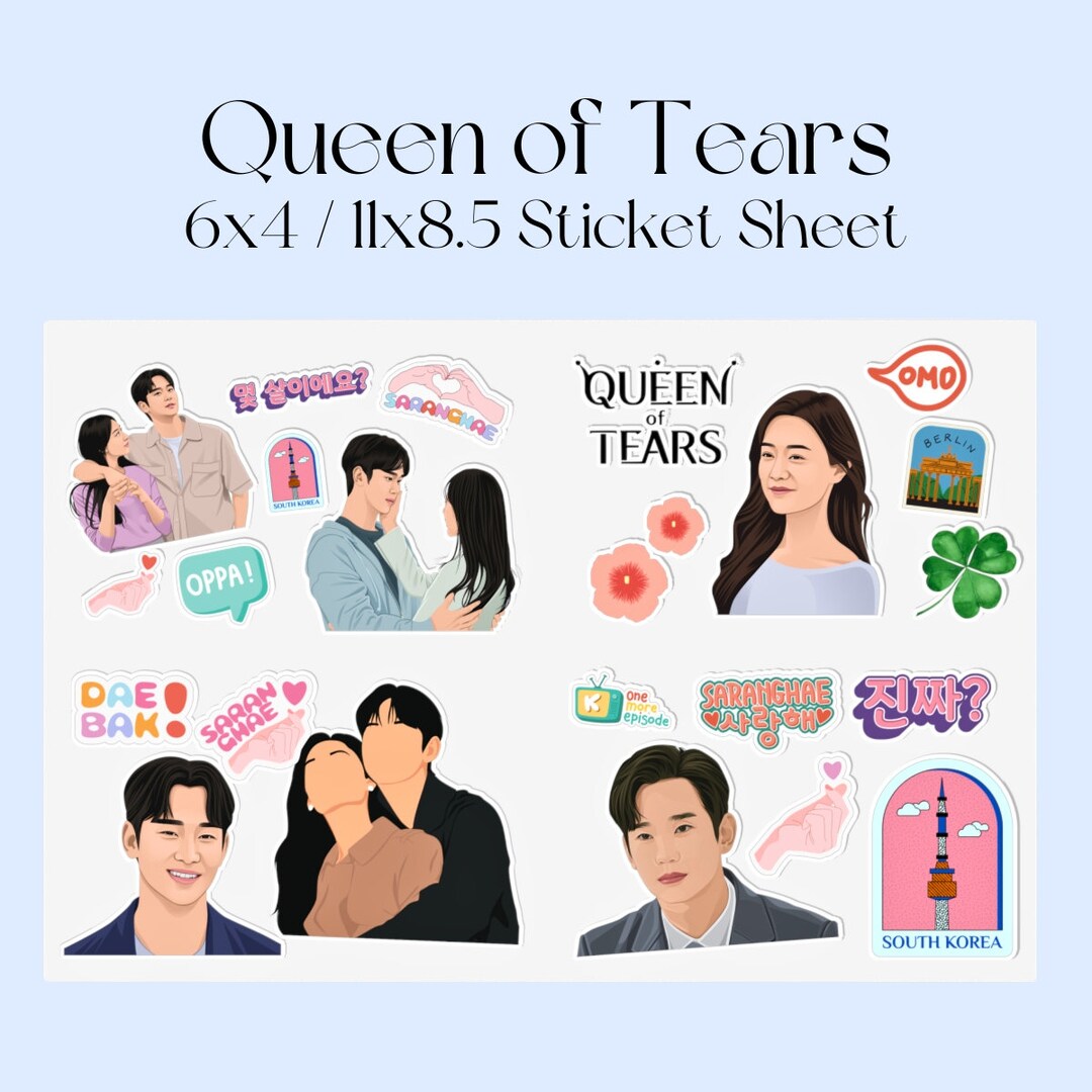 Queen of Tears Sticker Sheet Kdrama Stickers Kdrama Prints Korea Gifts ...