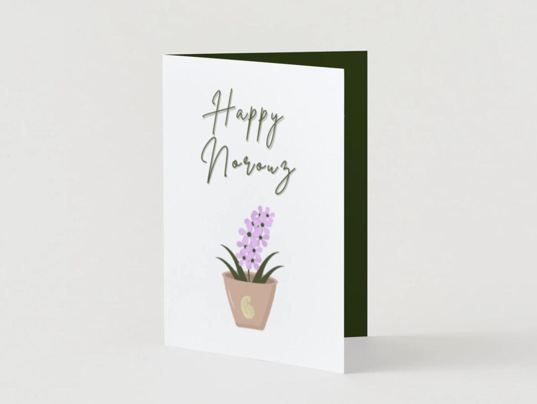 Folded "happy Norouz" Card: Persian New Year Floral Design (5*7 ...