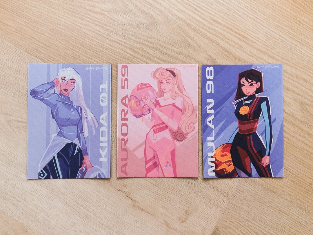 Disney Princess F1 Driver / Art Print / 5 by 7 Inches / Mulan Aurora ...