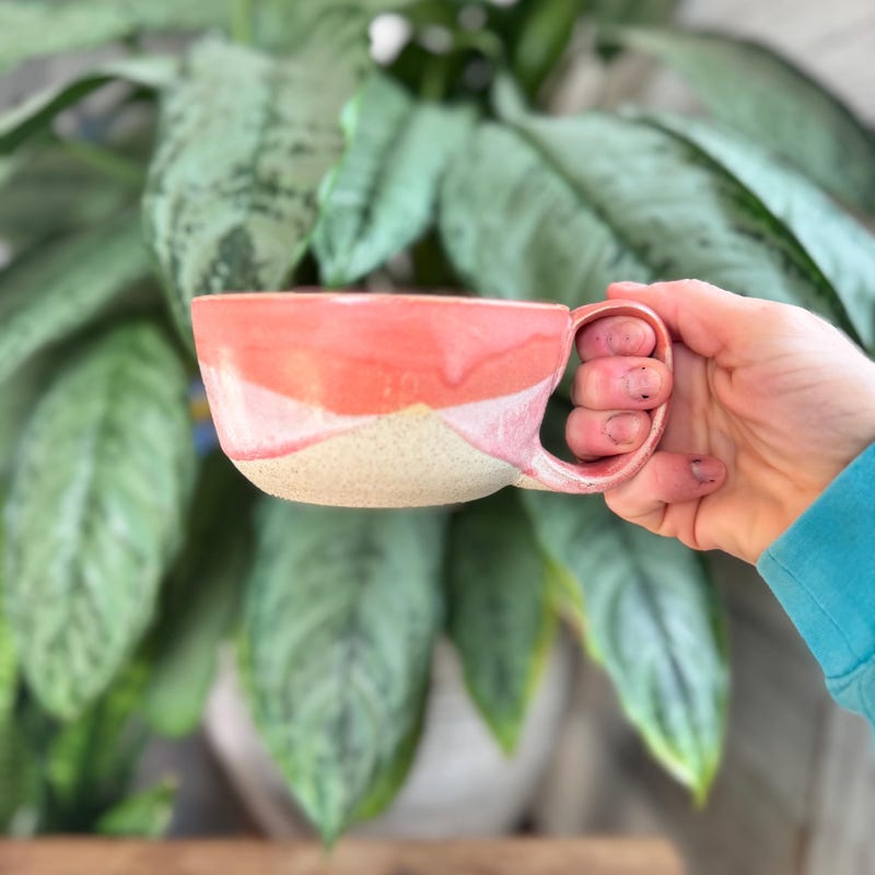 Pink Thrown Mug - Etsy