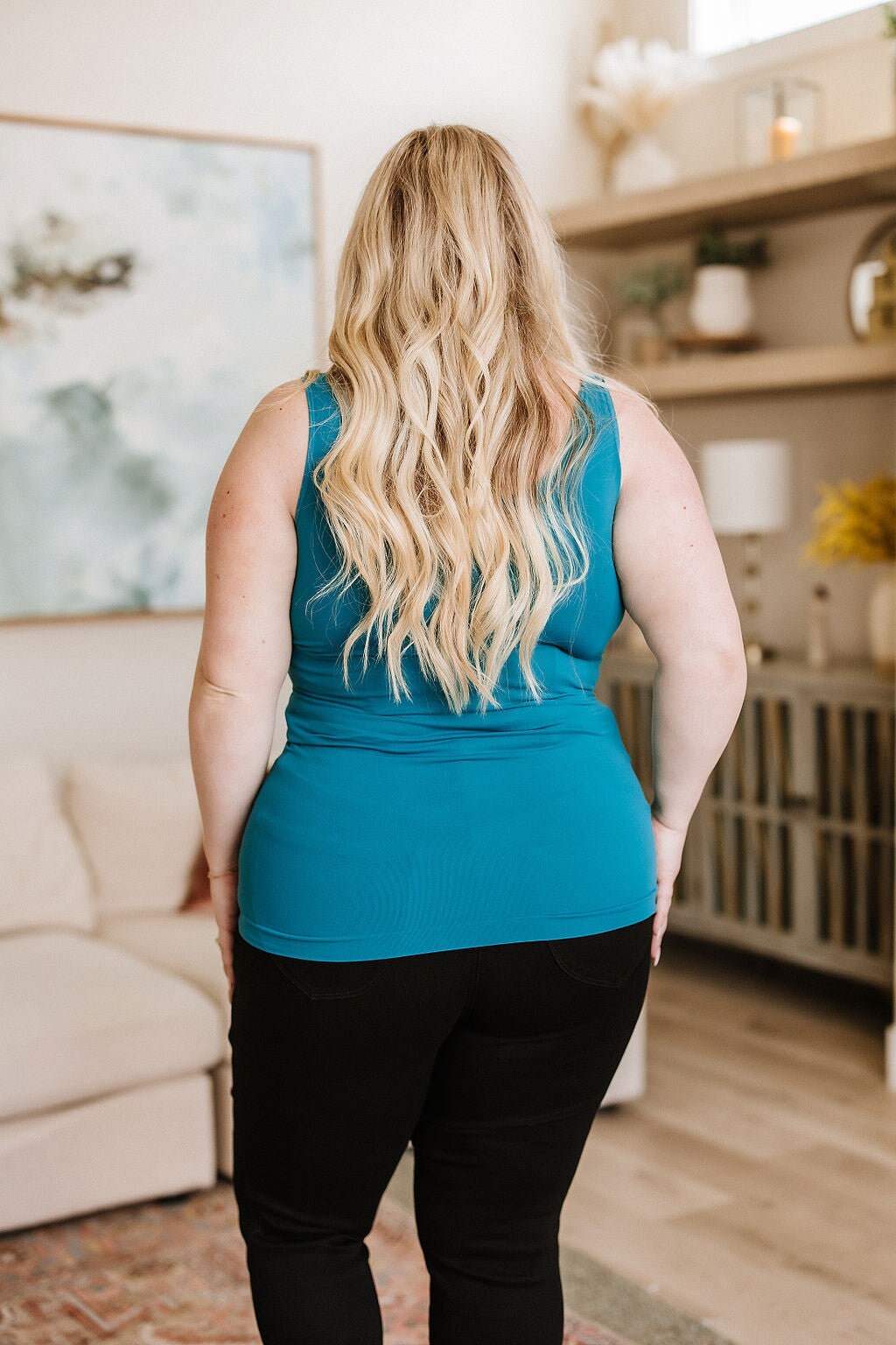 The Basics Reversible Longline Tank in Dark Teal - Etsy