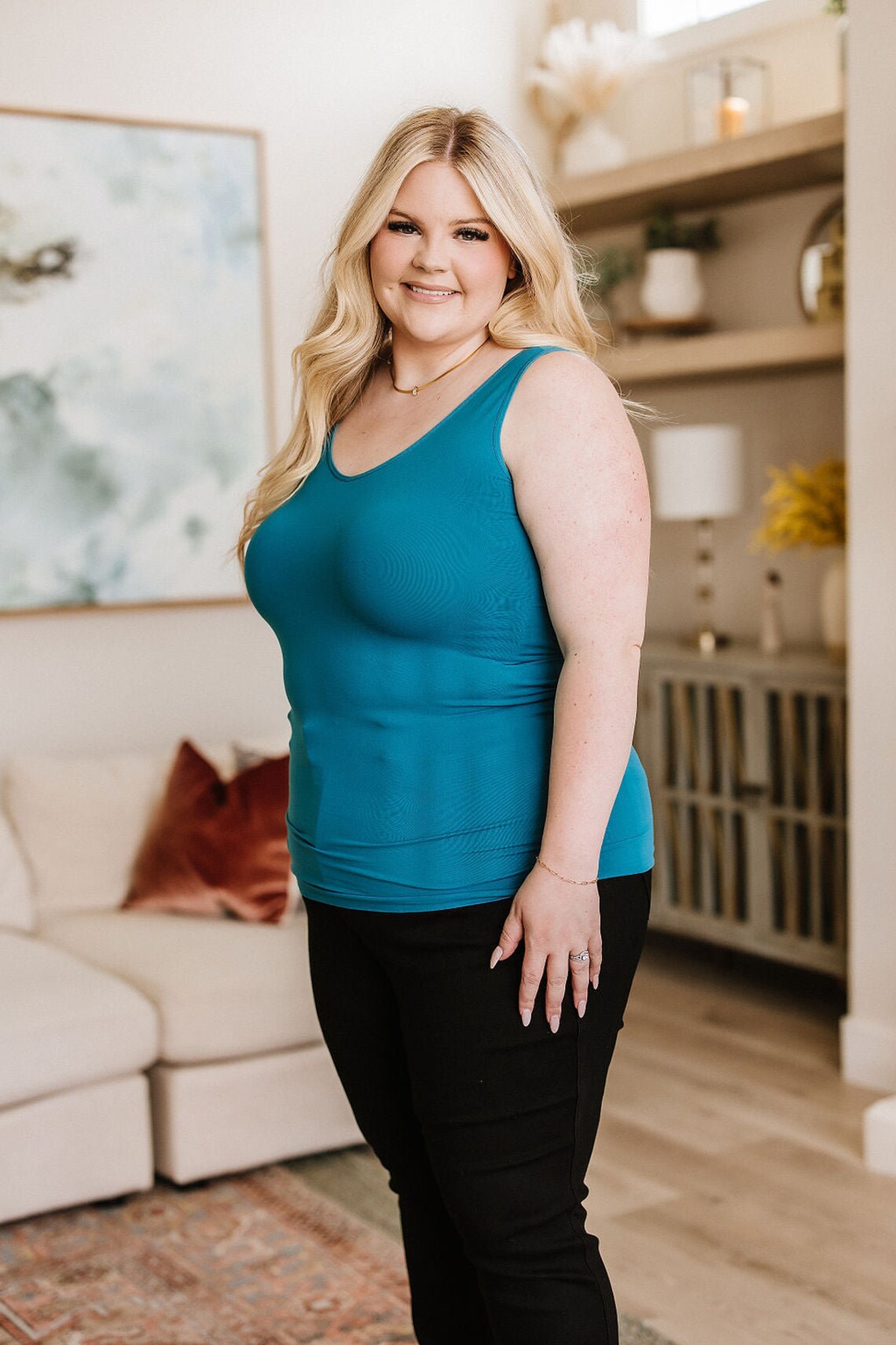 The Basics Reversible Longline Tank in Dark Teal - Etsy