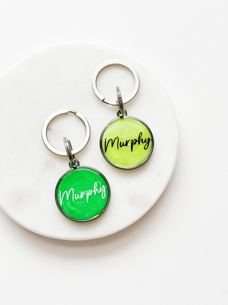 Neon Personalized Resin Dog Tag, Custom Pet ID Tag With Name and Phone ...