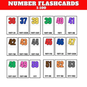Printable Number Flashcards, Numbers 1-100, Counting Flashcards ...