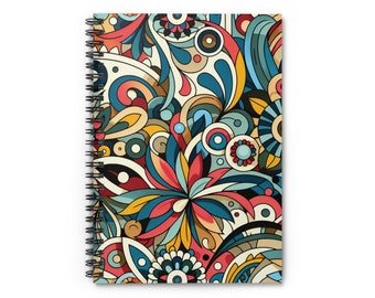 Rainbow Design Spiral Notebook, Ruled Line, Journal, Diary, Aesthetic ...