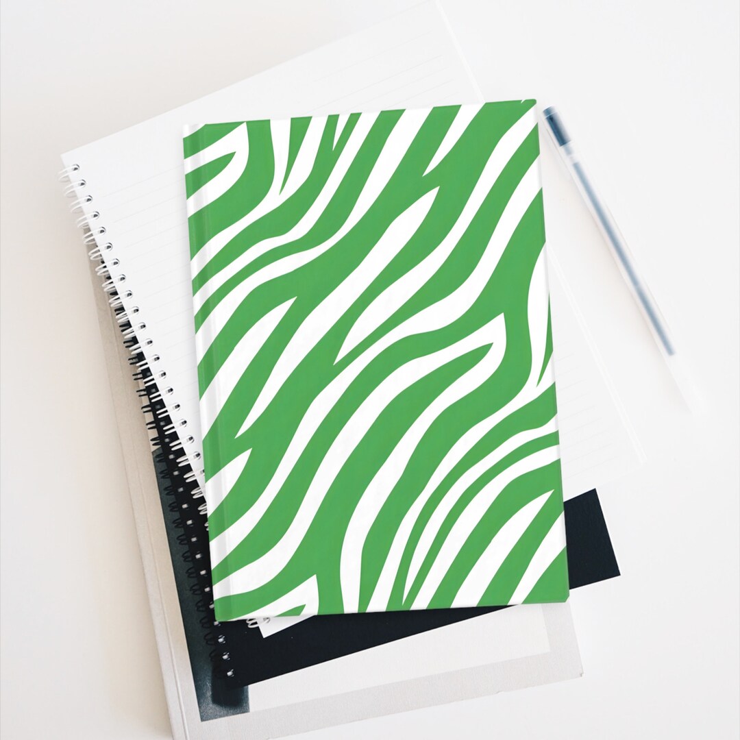 Green Zebra Print Journal, Diary, Sketchbook, Hardcover, Notebook ...