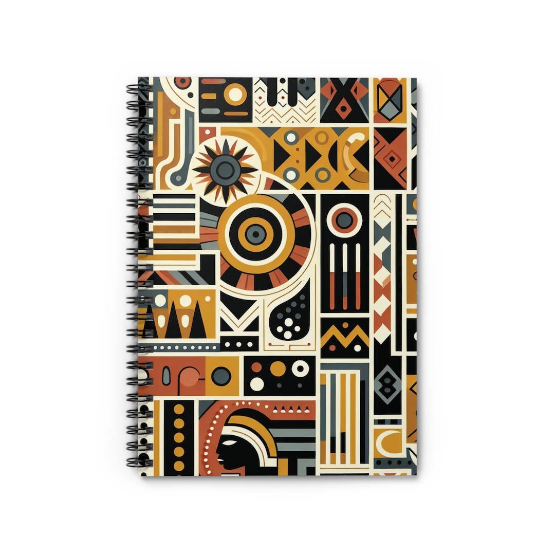 Abstract African Pattern Spiral Notebook: A5 Ruled Journal - Etsy