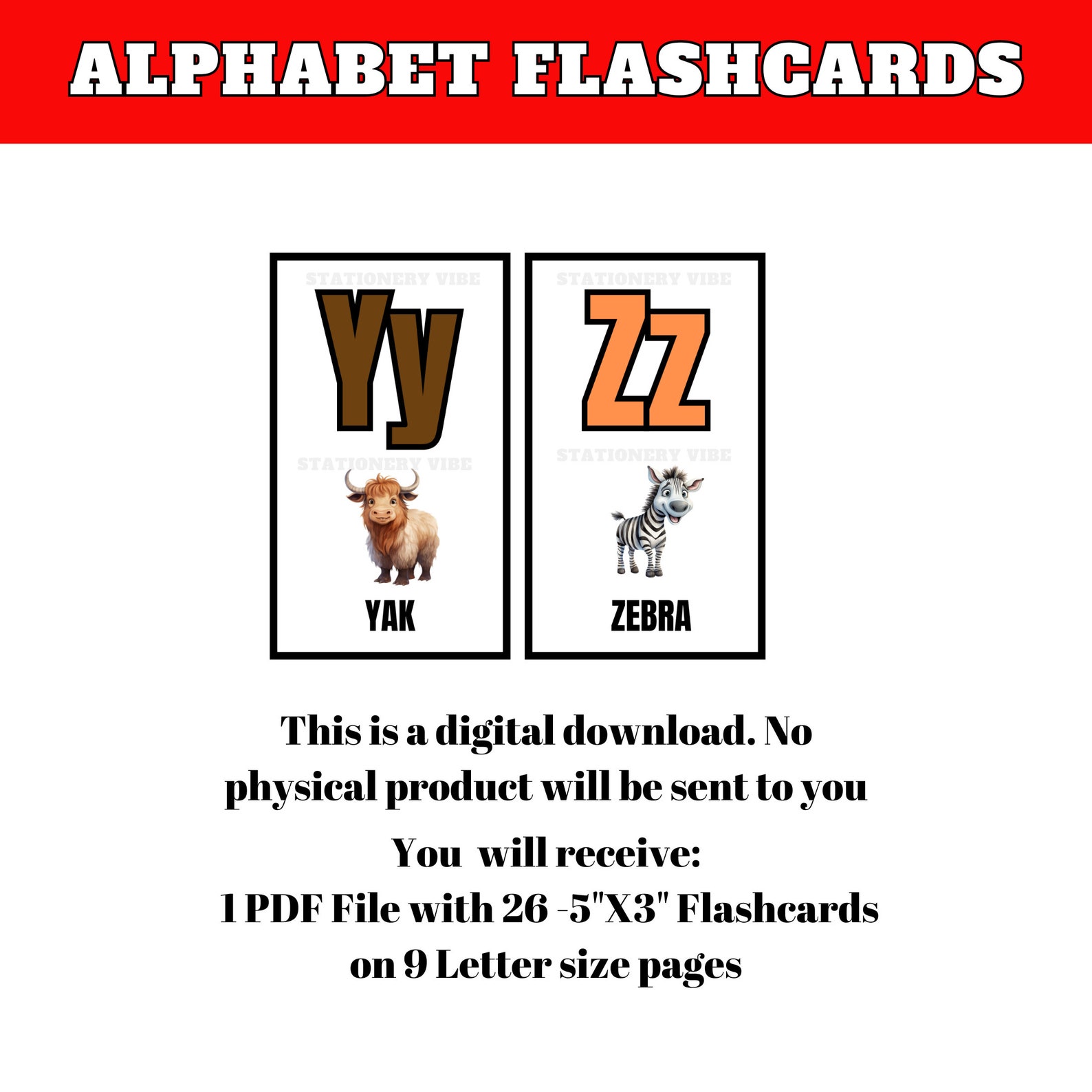 Printable Alphabet Flashcards, ABC Animal Flashcards, Letter Flashcards ...