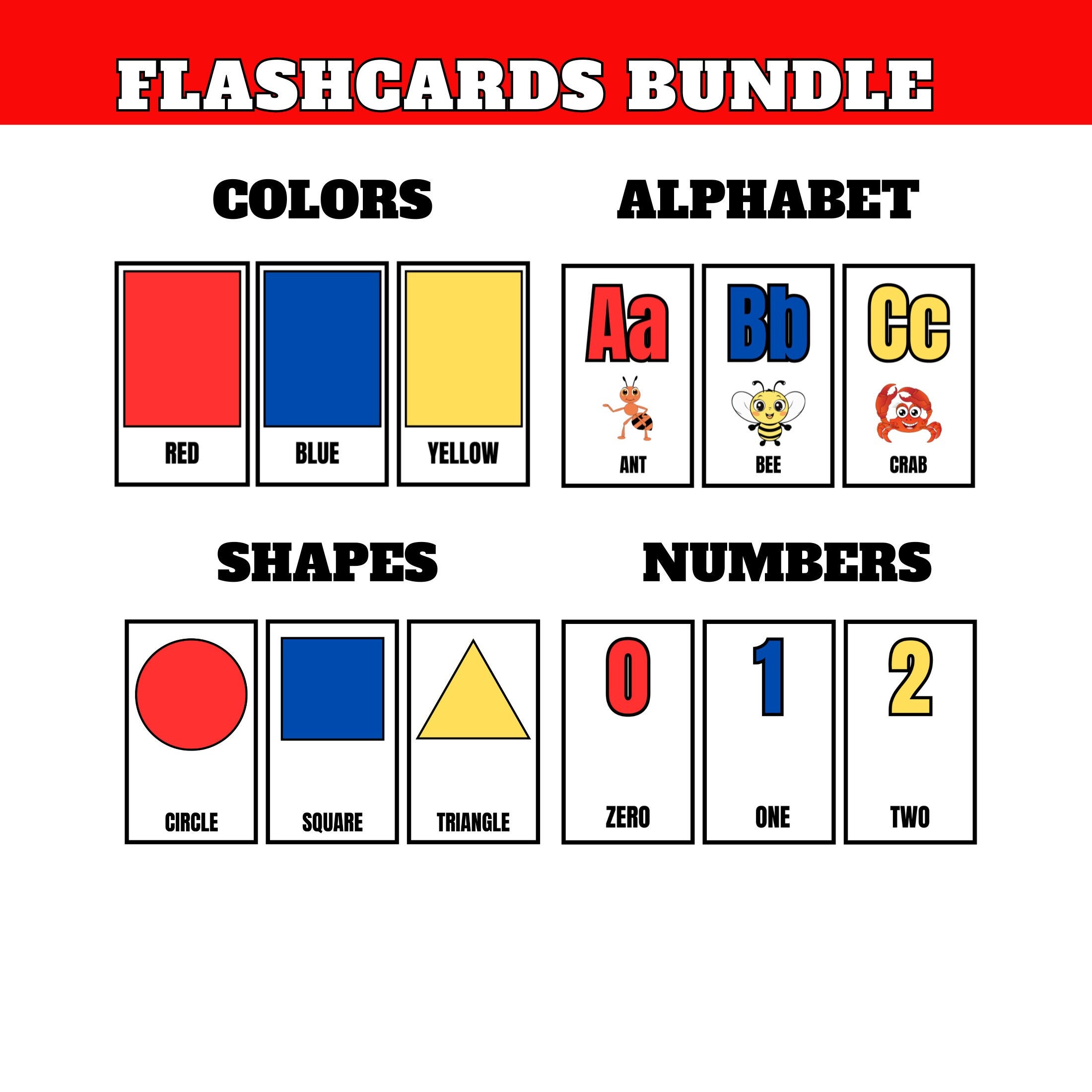 Digital Flashcard Bundle: Alphabet, Colors, Numbers, and Shapes ...