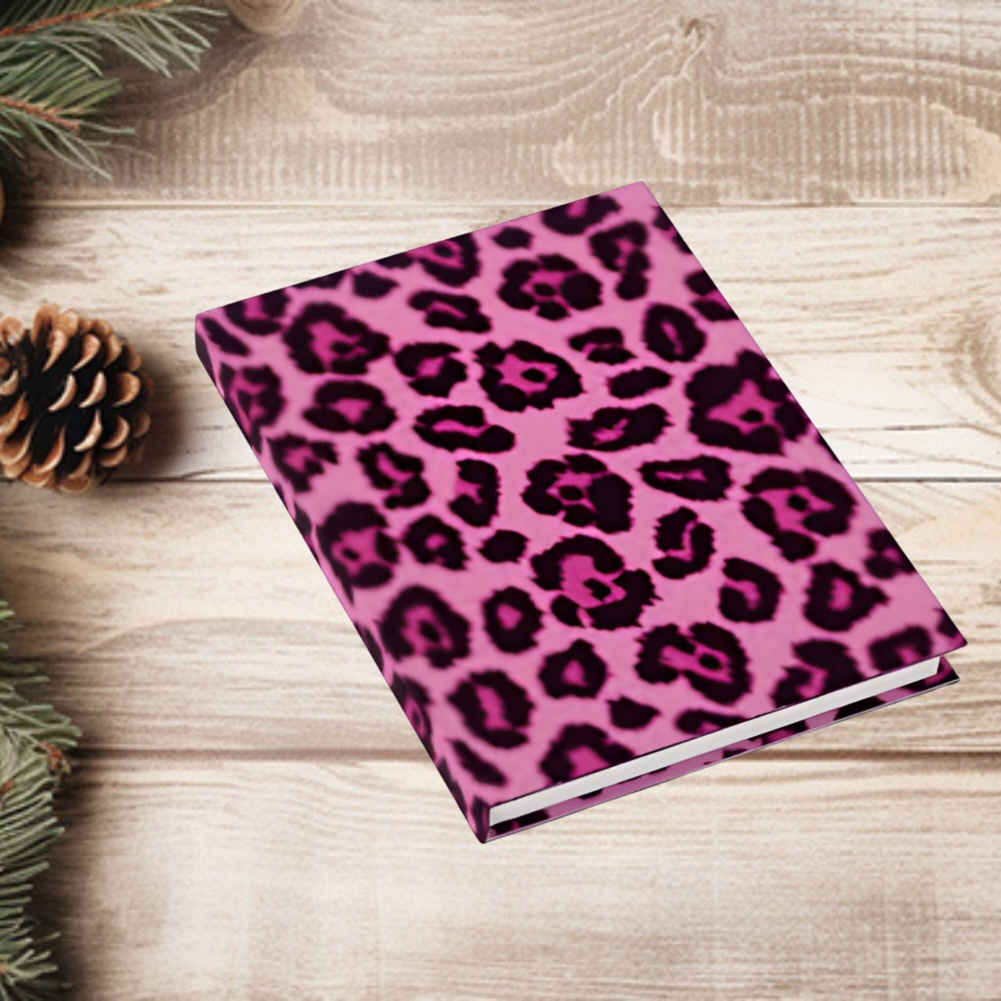Pink Leopard Print Hardcover Journal: Lined or Blank Diary - Etsy