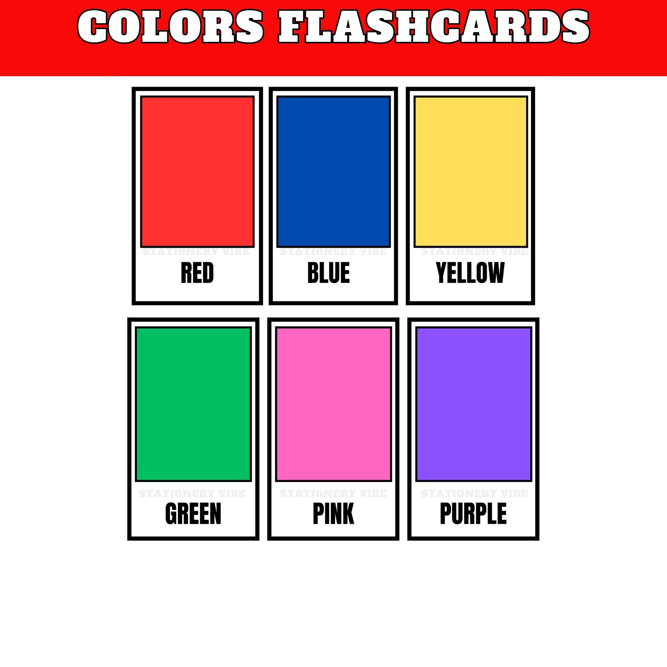 Printable Color Flashcards, Educational Cards, Early Learning ...