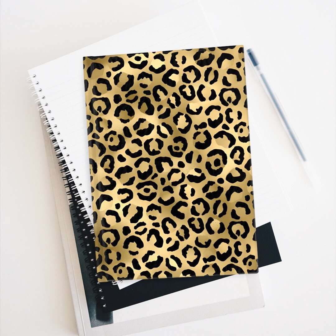 Gold Leopard Print Journal, Lined Journal, Diary, Sketchbook, Hardcover ...