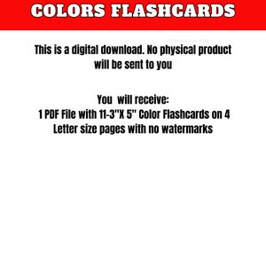 Printable Color Flashcards, Educational Cards, Early Learning ...