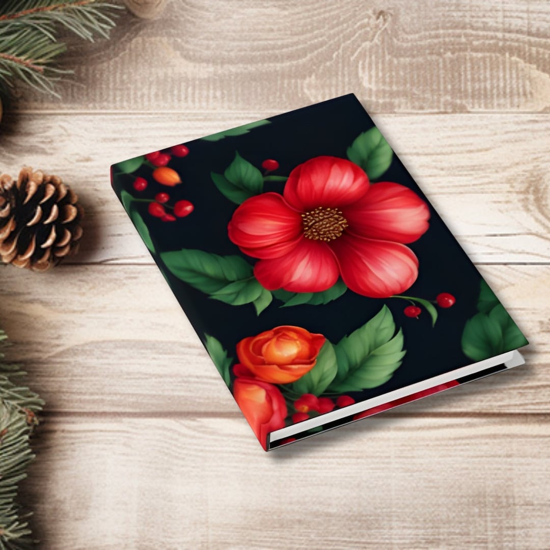 Red Flower Journal - Blank, Lined, Diary, Sketchbook, Hardcover ...