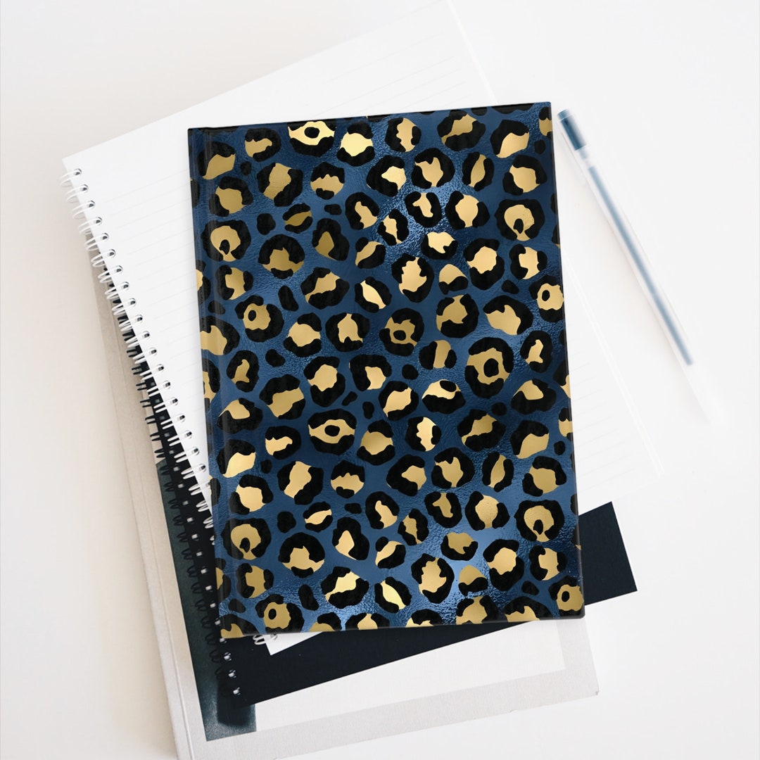 Blue Leopard Print Journal, Lined, Blank, Diary, Sketchbook, Hardcover ...
