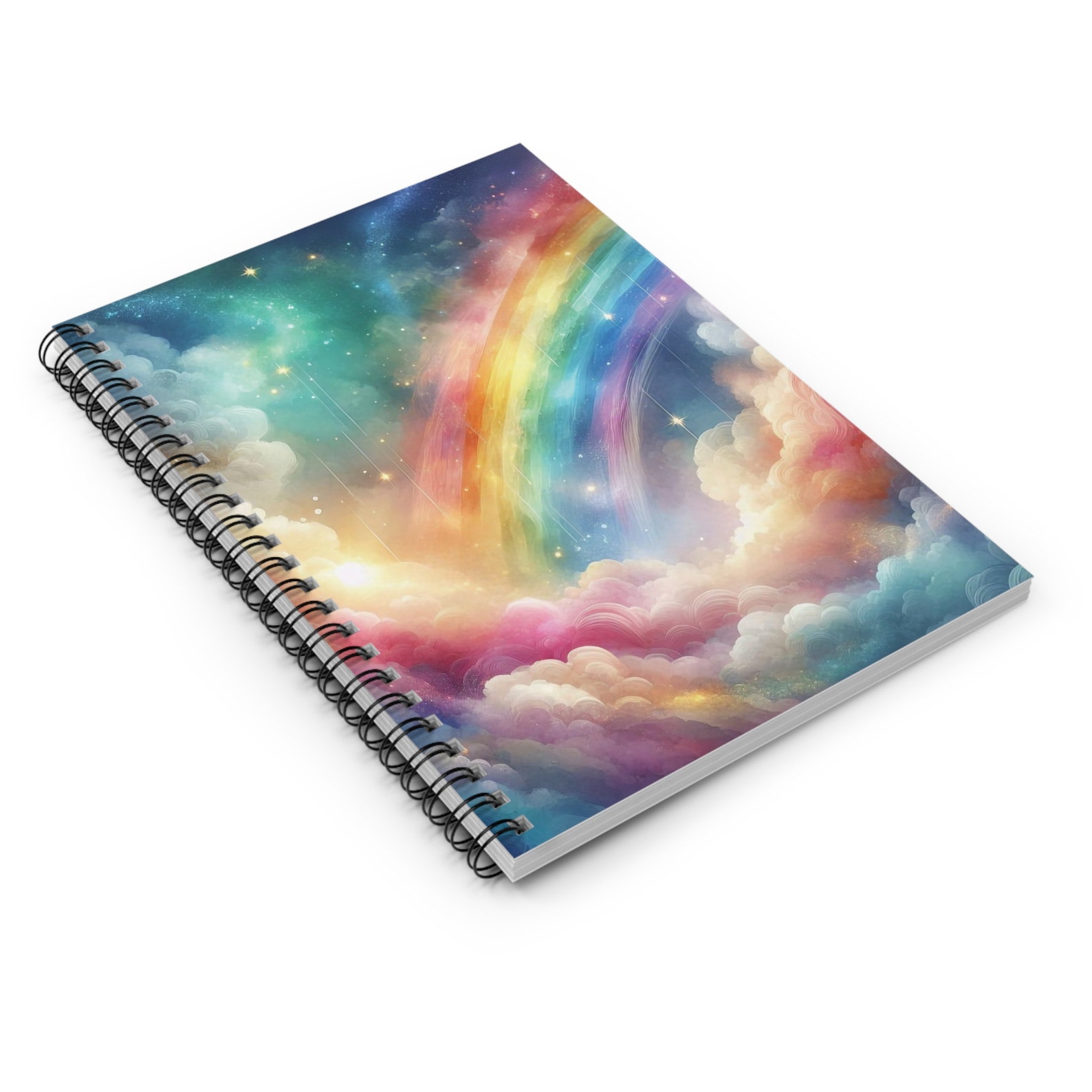 Rainbow Design Spiral Notebook, Ruled Line, Journal, Diary, Aesthetic ...