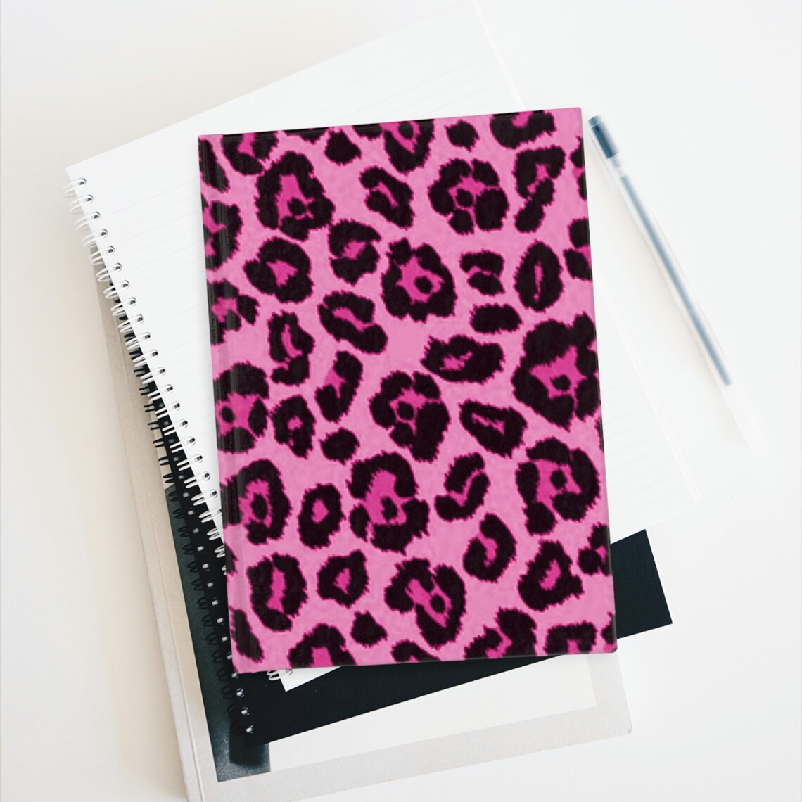 Pink Leopard Print Hardcover Journal: Lined or Blank Diary - Etsy