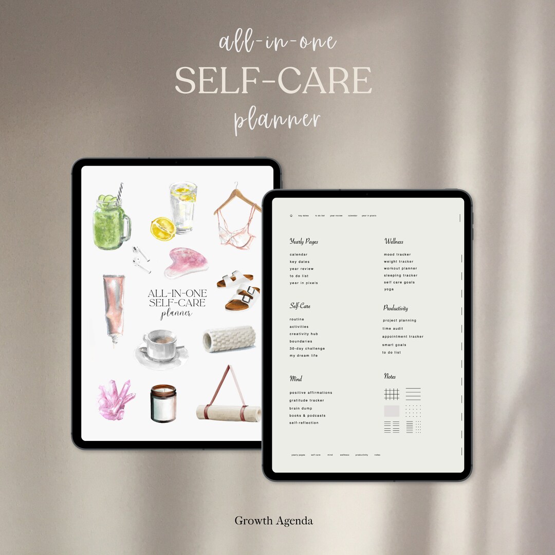 All-in-one Self Care Planner | Digital Planner, Self Care Planner ...