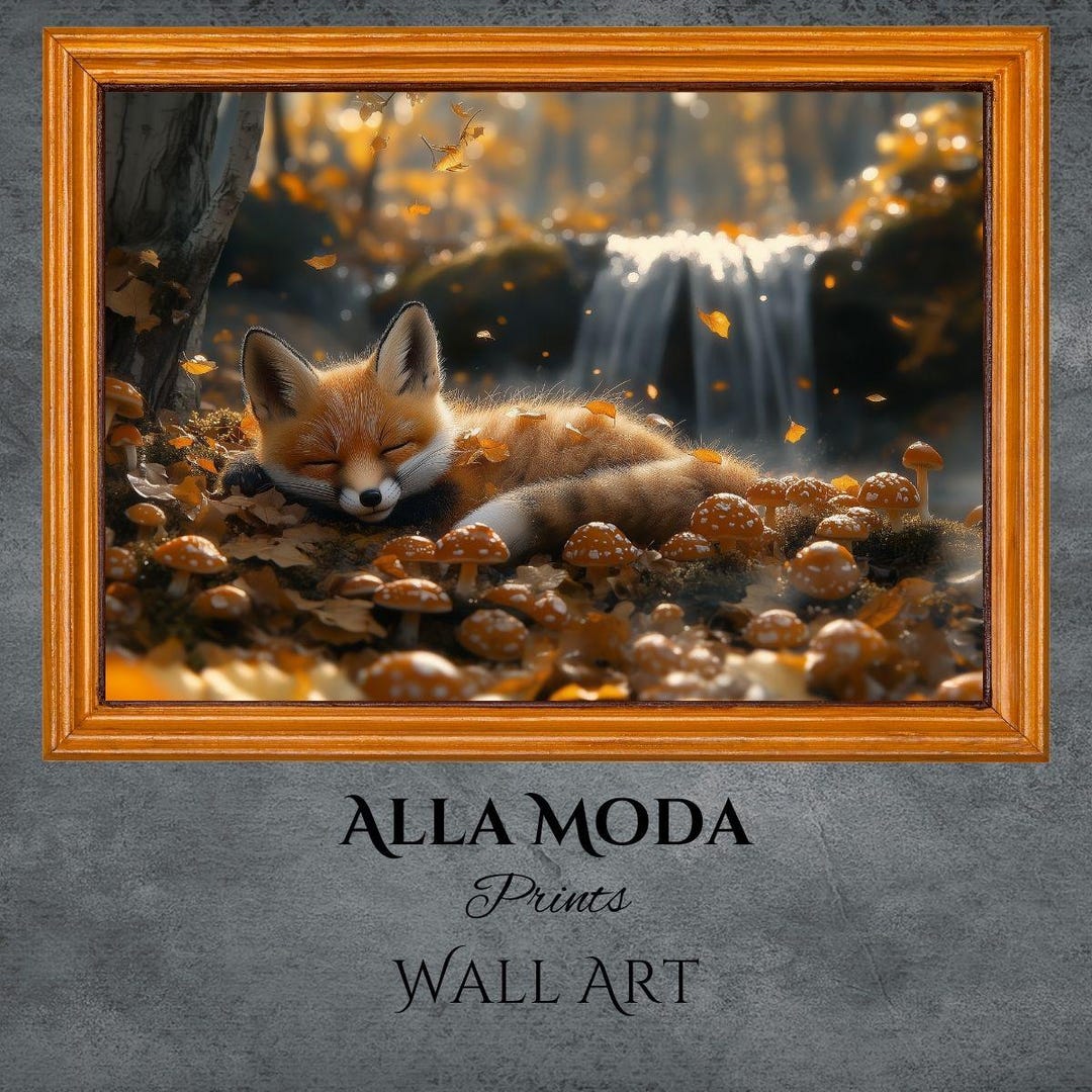 Fox Painting Digital Download | Nature Artwork Wall Decor | Cottage ...