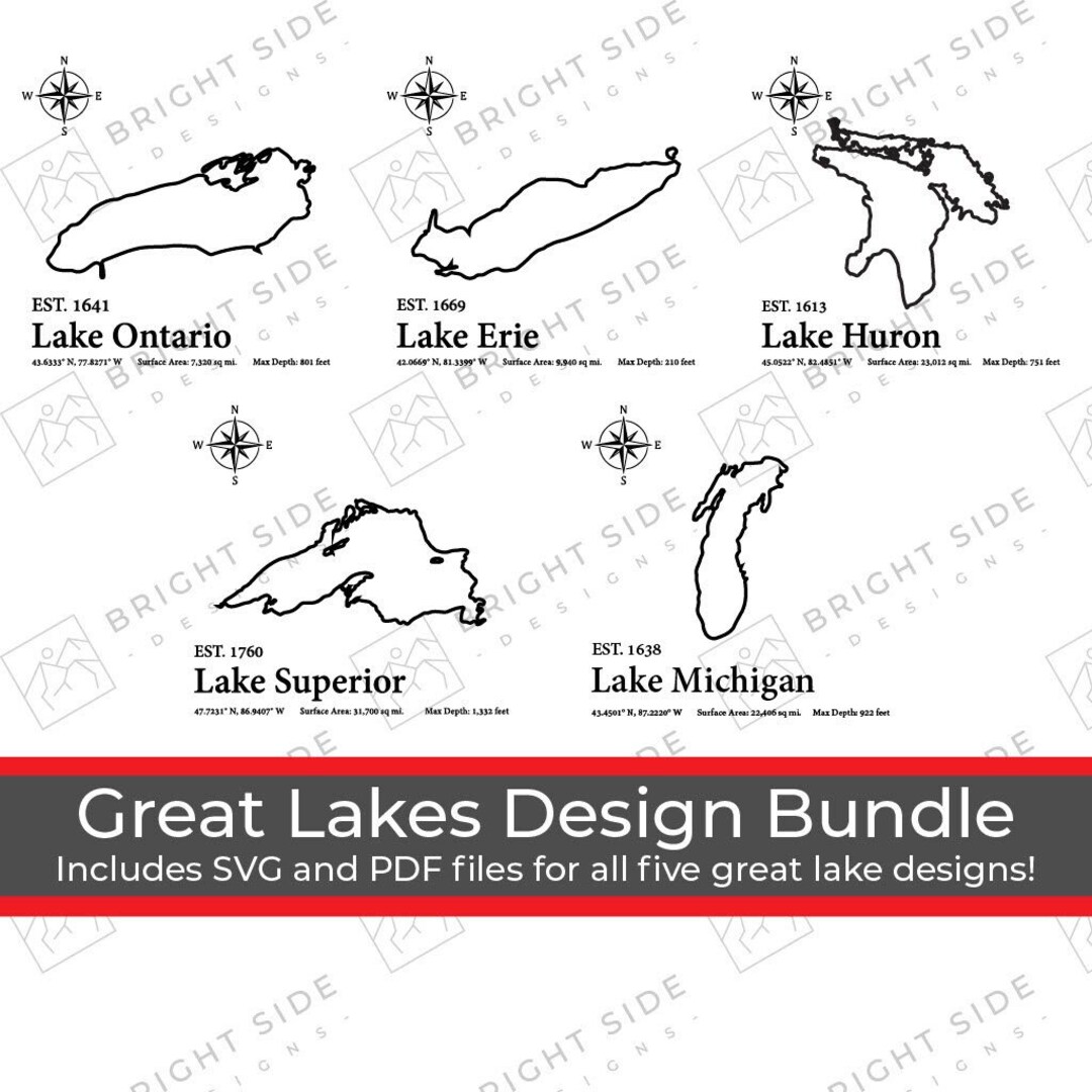 Great Lakes Coaster Laser Design Bundle SVG, PDF - Etsy