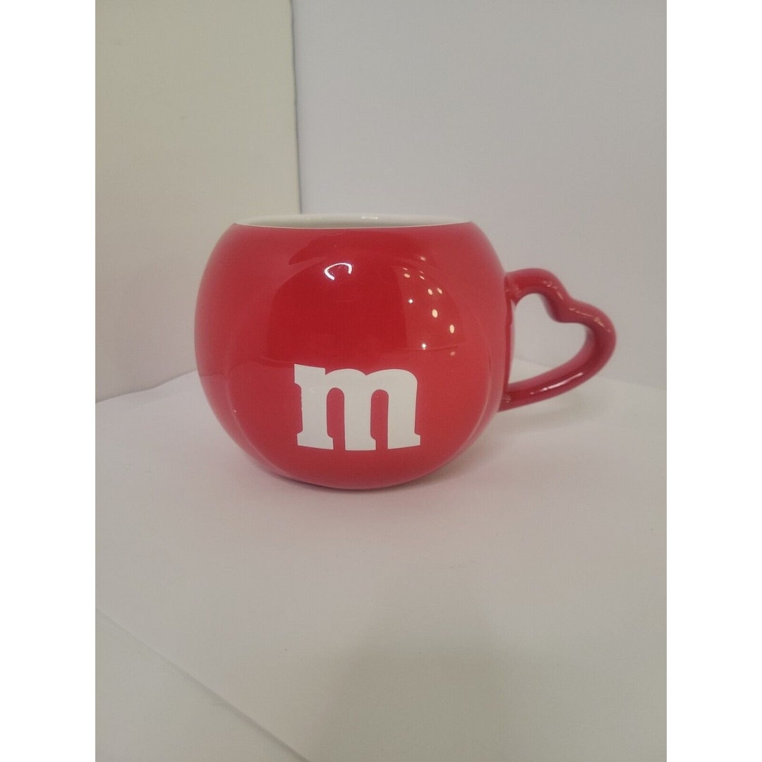 Large Red M&M Coffee Tea Mug Cup Vase Heart Handle 20 Oz 2005 ...