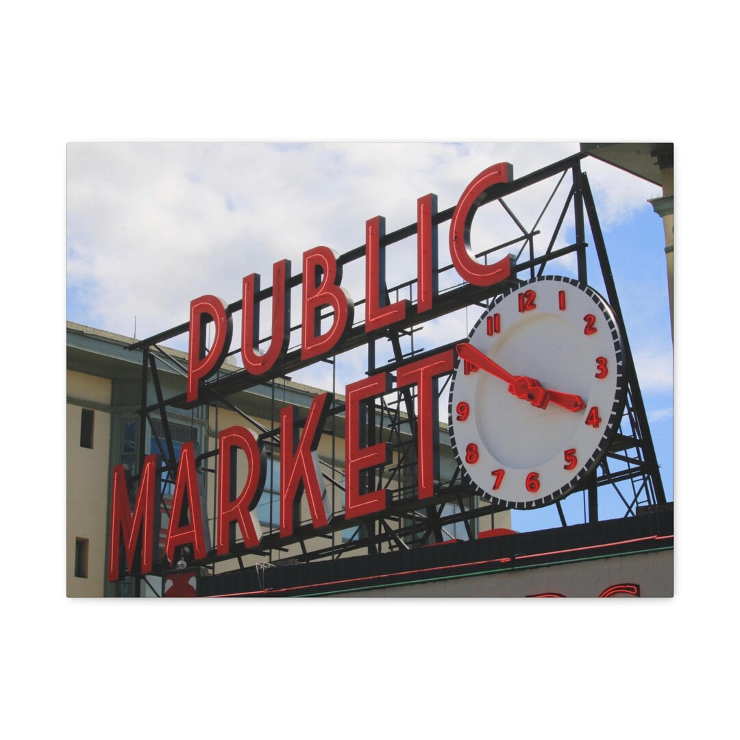 Pike Place Market Canvas Wall Art - Etsy
