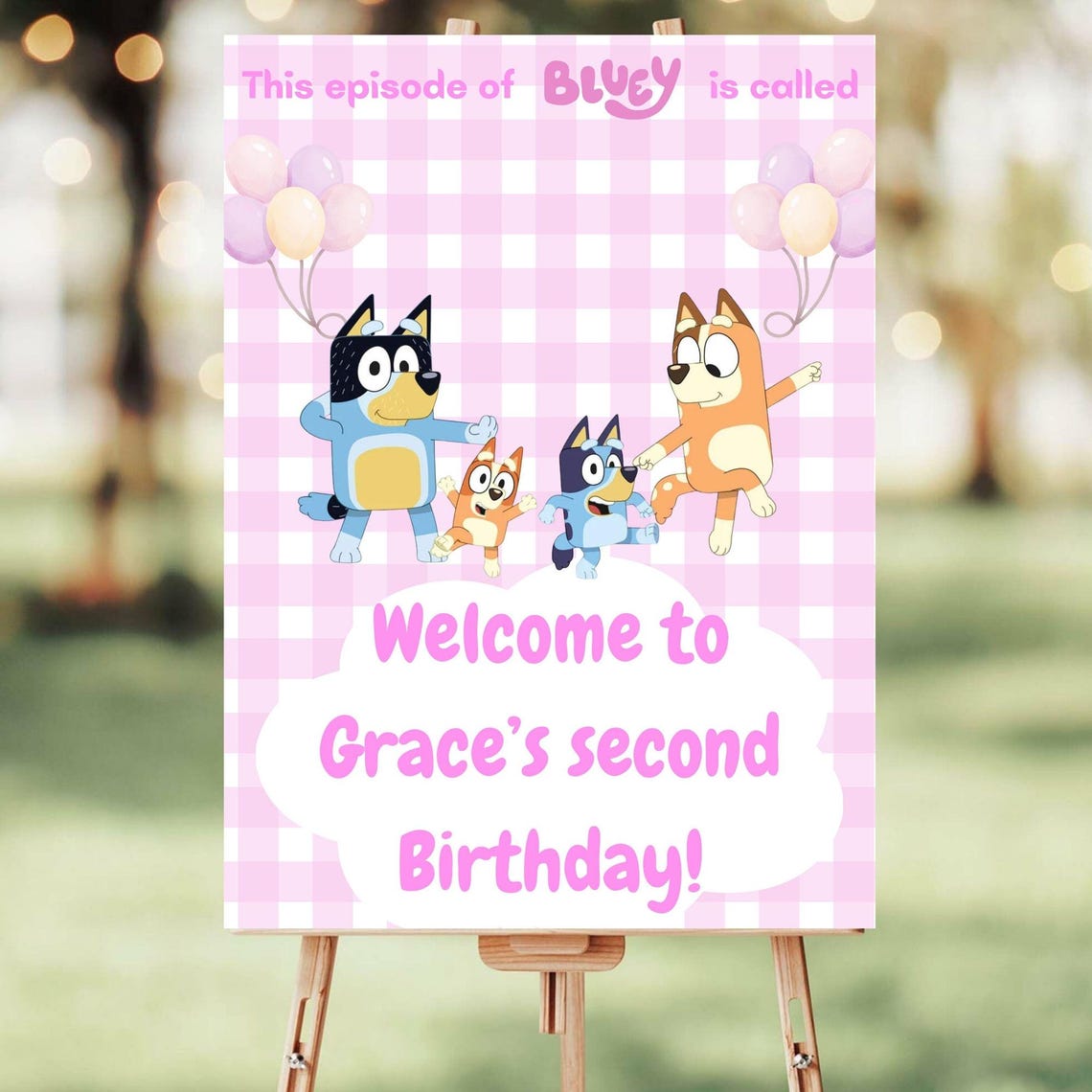 Bluey Birthday Welcome Sign | Editable Canva Template (A1, A2 Sizes) - Etsy