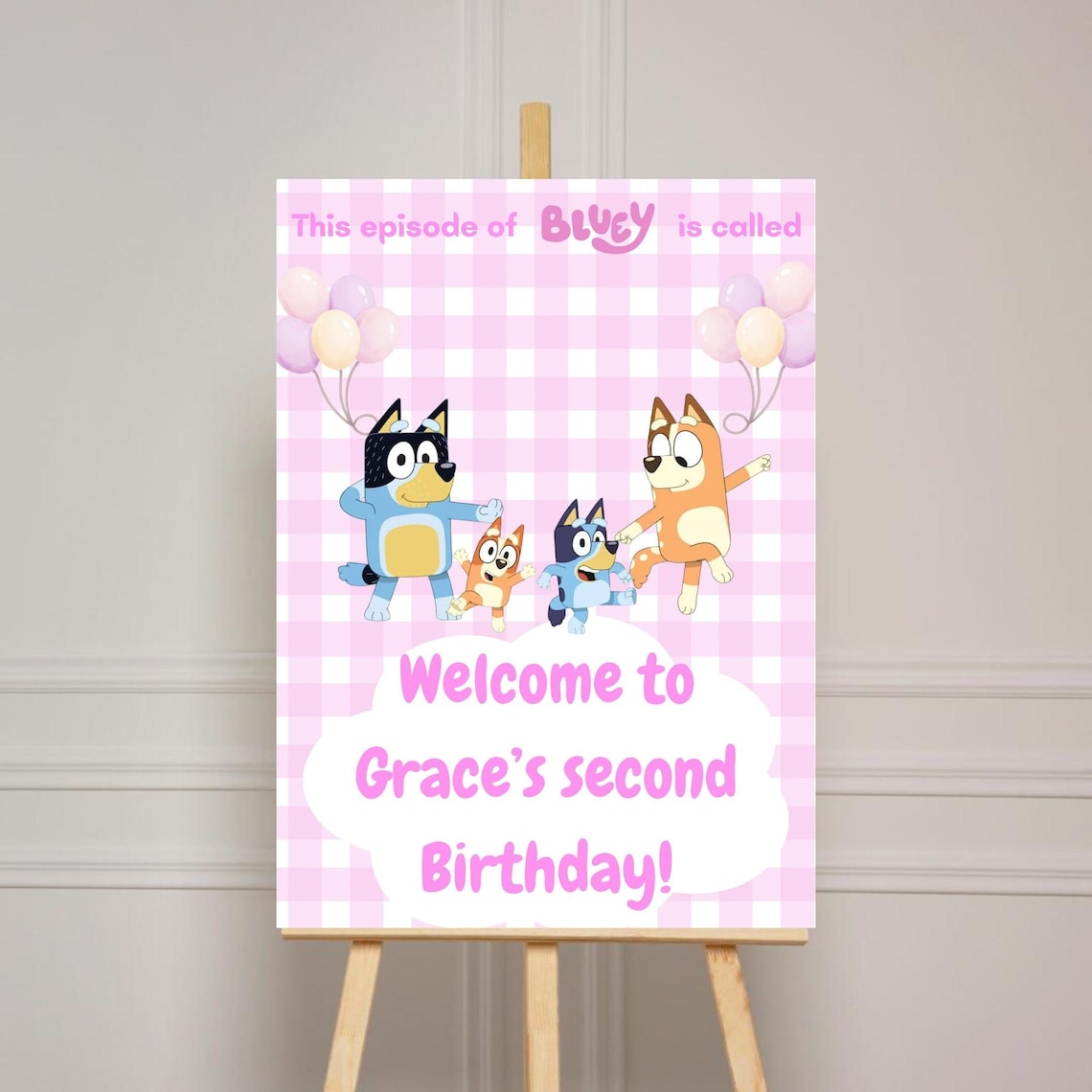 Bluey Birthday Welcome Sign | Editable Canva Template (A1, A2 Sizes) - Etsy
