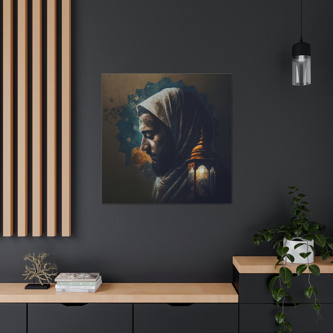 Muslim Man Praying Expressionism Wall Art Canvas Islamic Wall - Etsy