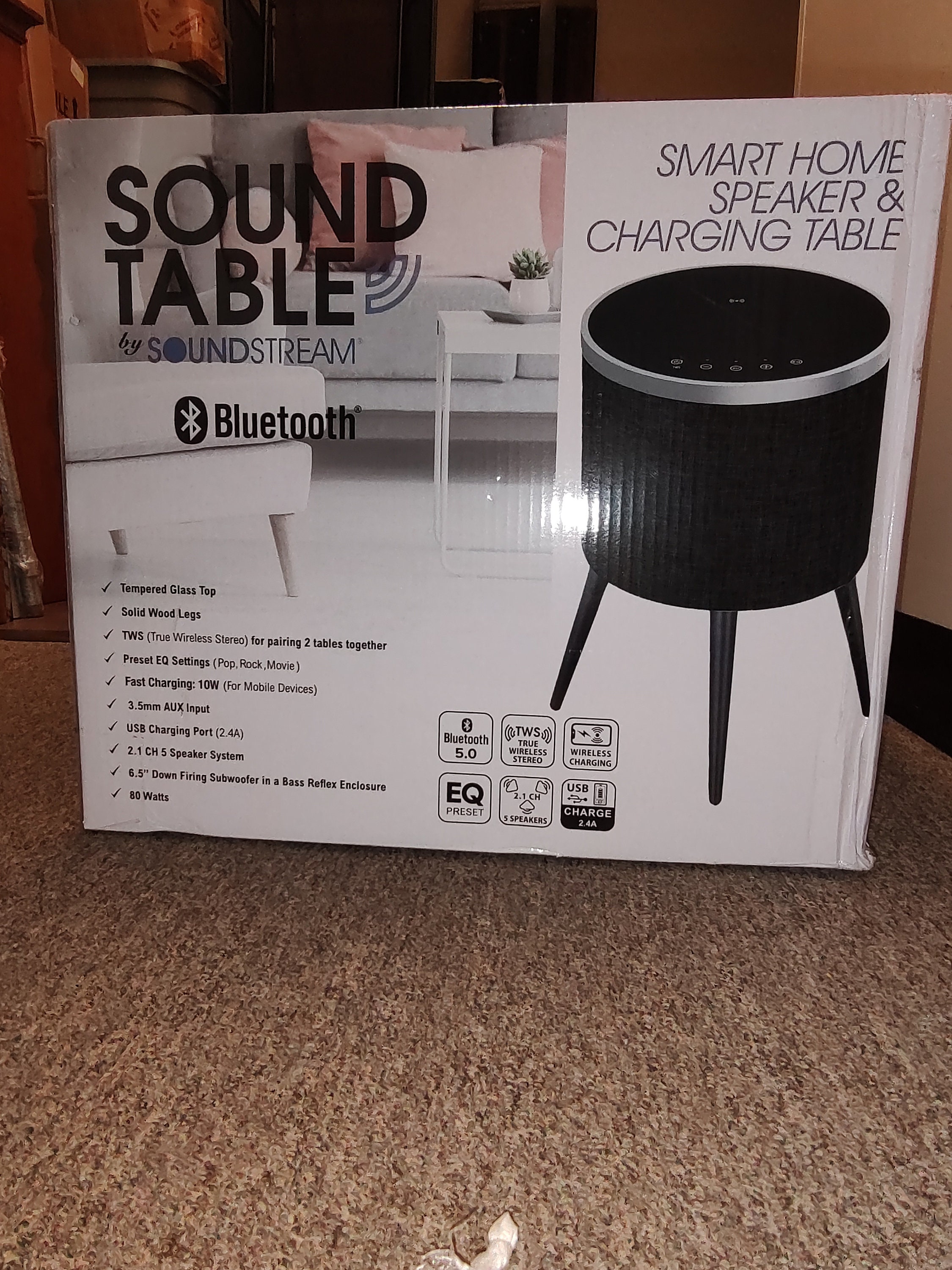 Sound Table by Soundstream- All in One Smart Home Speaker & Charging ...