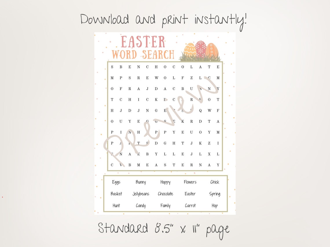 Easter Word Search Printable for Kids Easter Word Find Easter Word ...