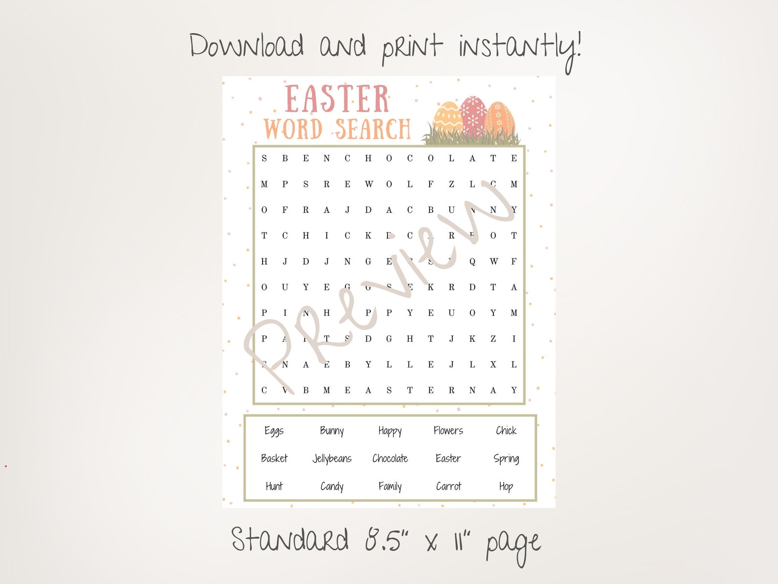 Easter Word Search Printable for Kids Easter Word Find Easter Word ...