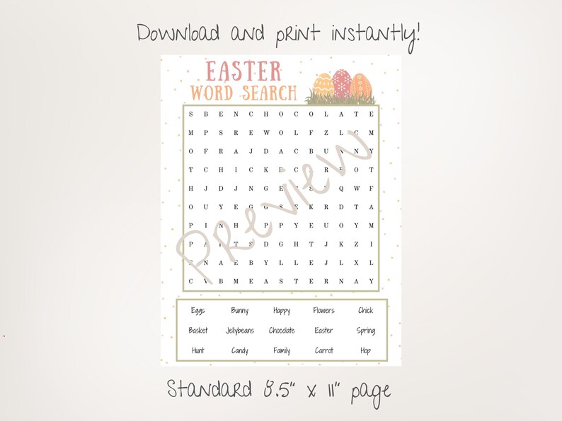 Easter Word Search Printable for Kids Easter Word Find Easter Word ...