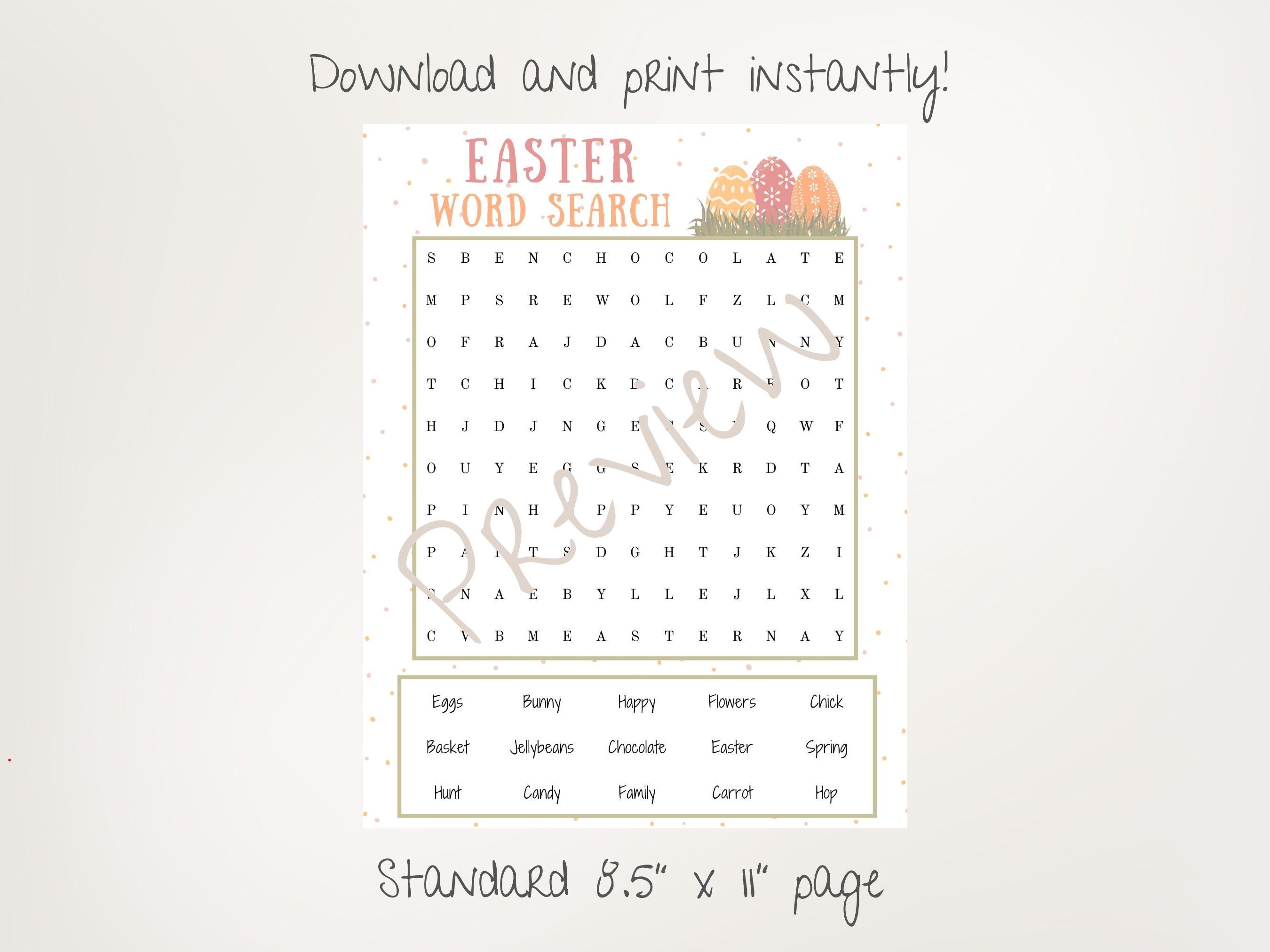 Easter Word Search Printable for Kids Easter Word Find Easter Word ...