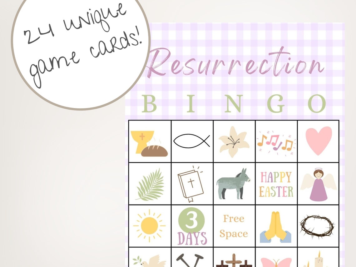 Resurrection Bingo Game Printable Easter Bingo Bible Bingo Sunday ...