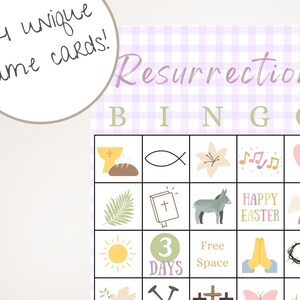 Resurrection Bingo Game Printable Easter Bingo Bible Bingo Sunday ...