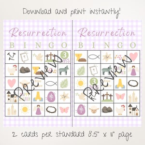 Resurrection Bingo Game Printable Easter Bingo Bible Bingo Sunday ...
